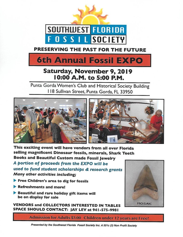 6th Annual Fossil Expo! – The Southwest Florida Fossil Society